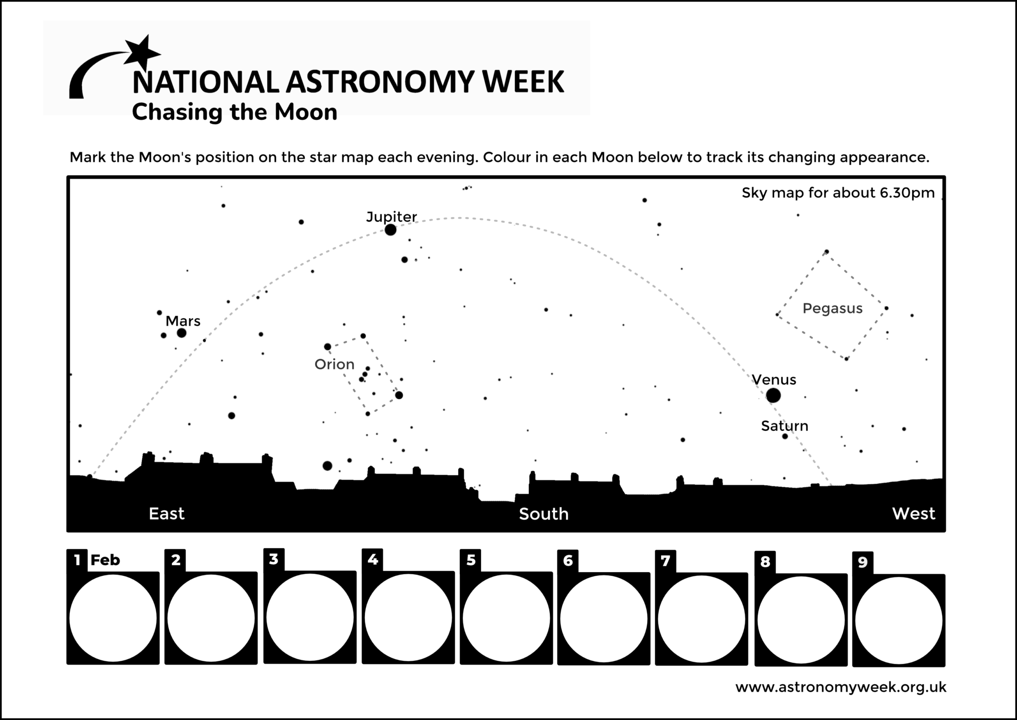 Chasing the Moon Chart - National Astronomy Week